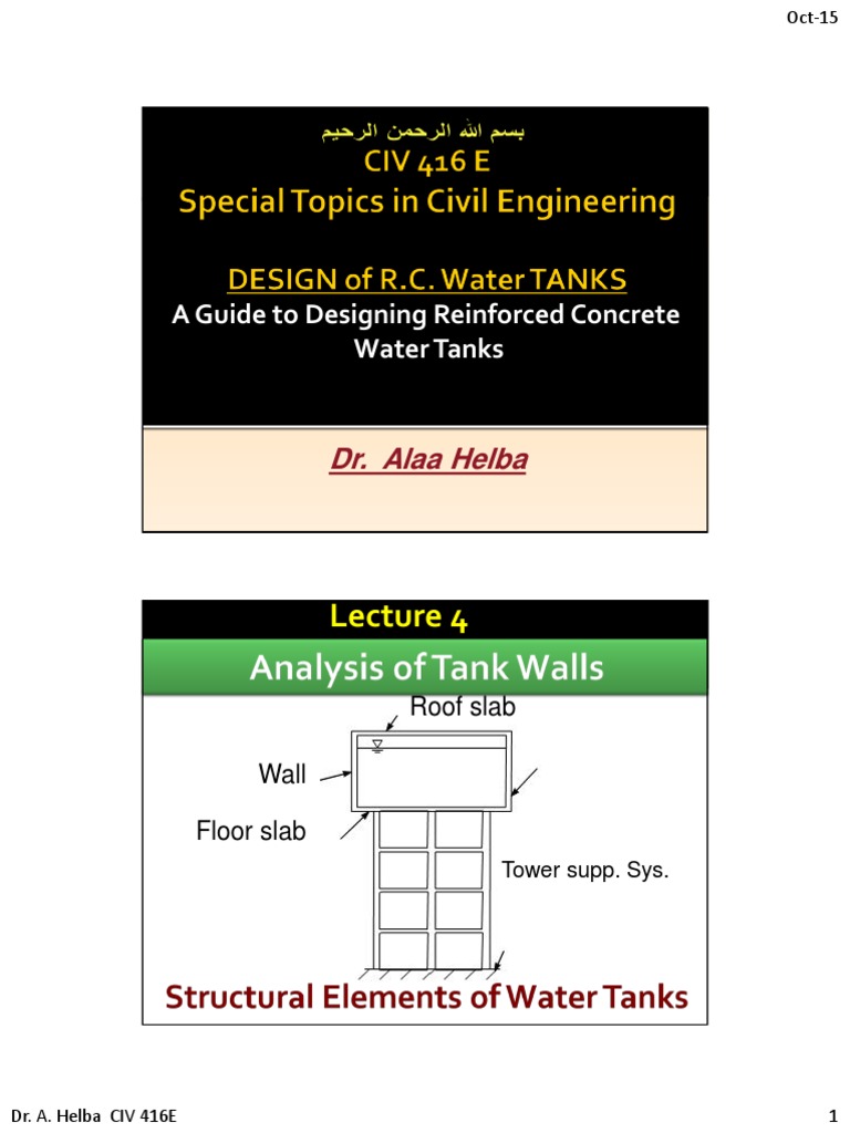 Tanks Lec 4 2015 | PDF | Wall | Structural Engineering