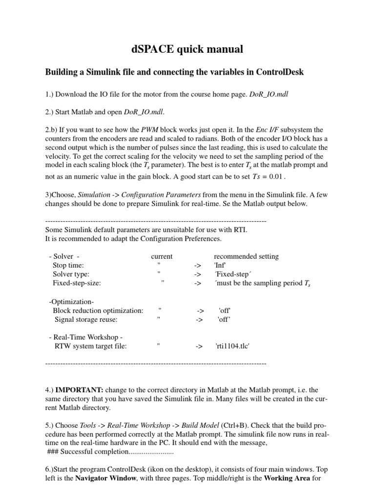Control Desk Manual | Download Free PDF | Matlab | Menu (Computing)