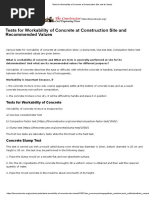 Concrete Slump Workability Guide | PDF