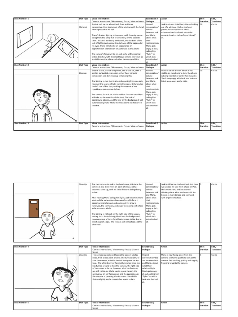Storyboard | PDF | Close Up | Camera