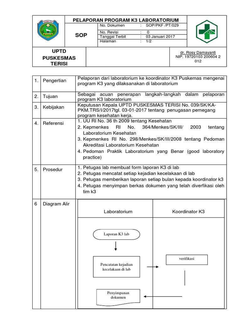 Spo Pelaporan k3 Lab | PDF