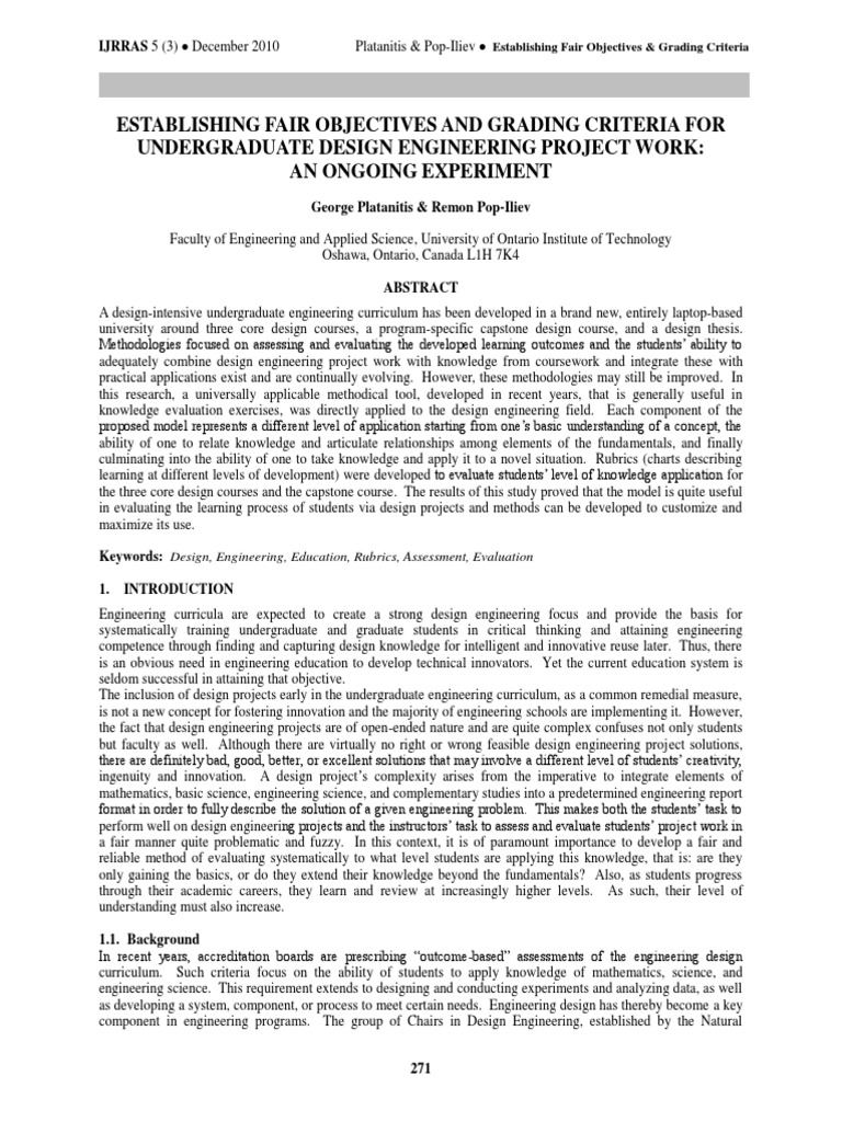 Evaluation of Design and Fabrication Project PDF | PDF | Design ...