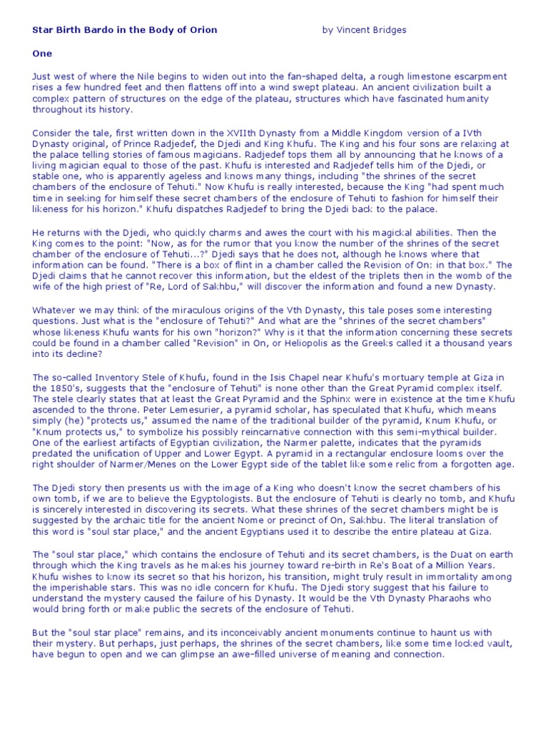 Star Birth Bardo in The Body of Orion by Vincent Bridges | PDF | Horus ...