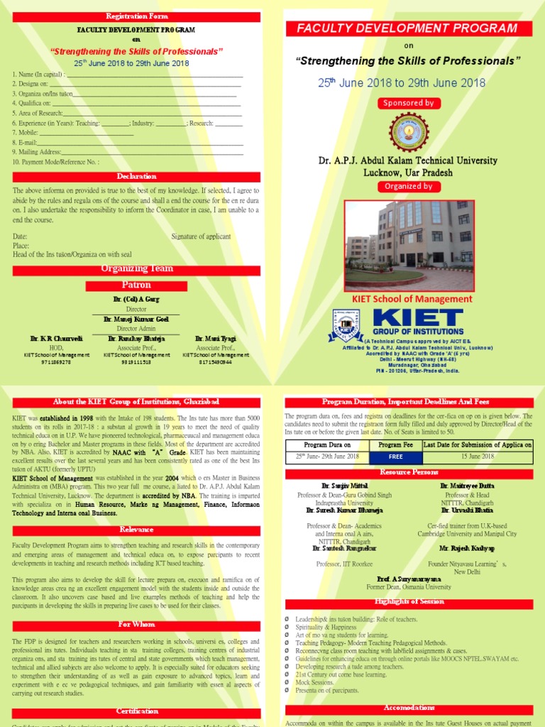 FDP Brochure 2018 | PDF | Pedagogy | Teachers