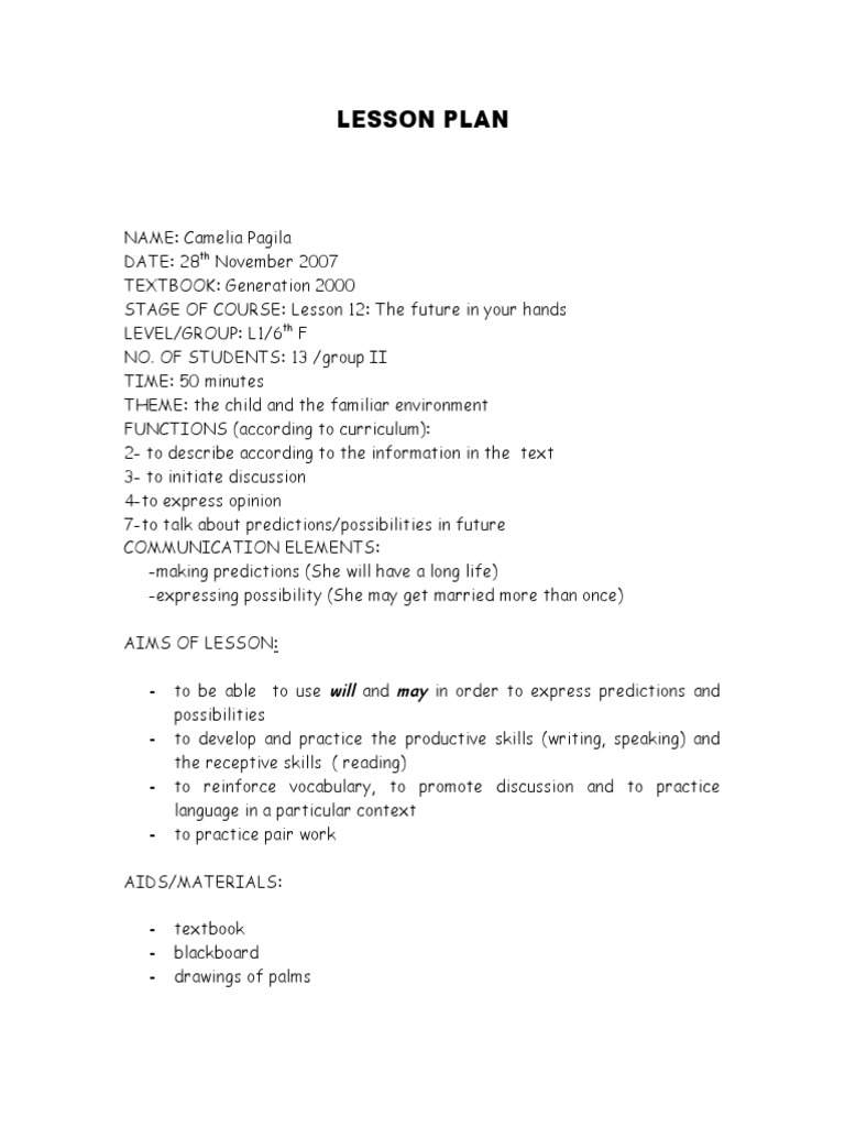 Future Predictions Lesson | PDF | Lesson Plan | Human Communication