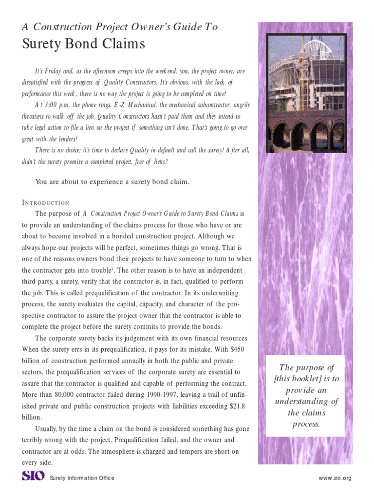 Surety Bond Claims: A Construction Project Owner's Guide To | PDF ...