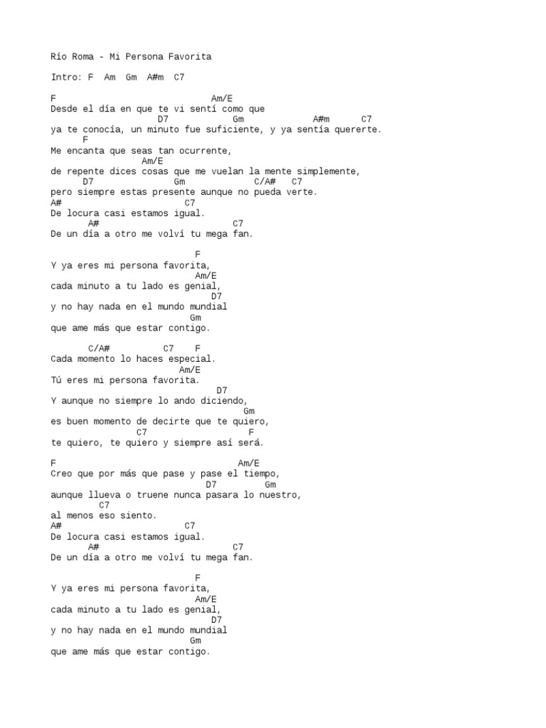 Mi Persona Favorita | PDF | Música pop | Música grabada