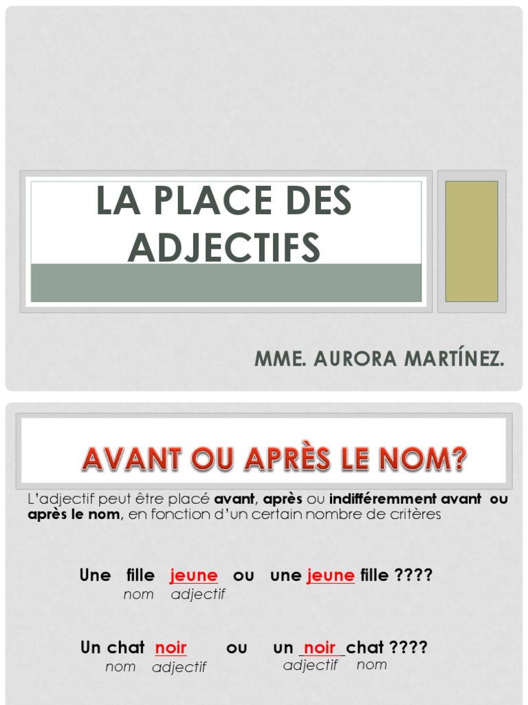 La Place de L'adjectif | PDF