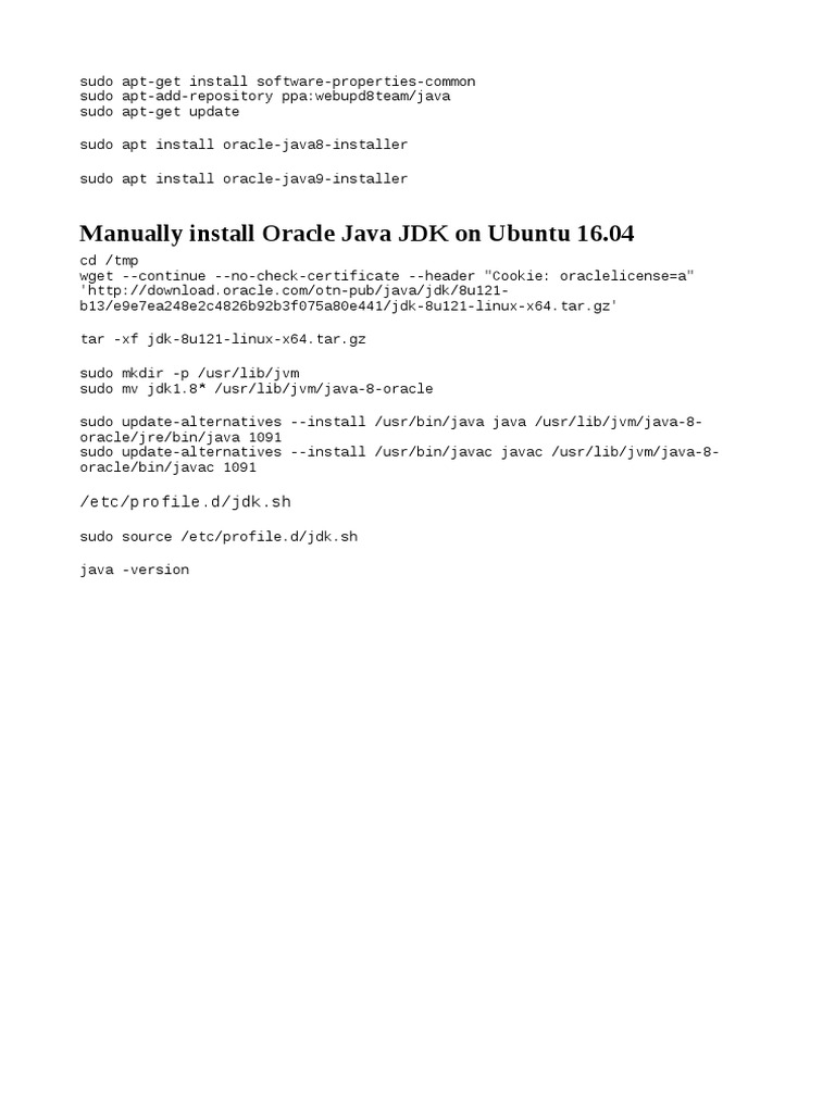 Manually Install Oracle Java JDK On Ubuntu 16.04: /etc/profile.d/jdk ...
