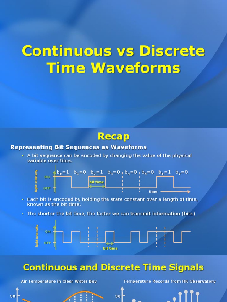 Continuous Vs Discrete Time Waveforms | Download Free PDF | Sampling ...
