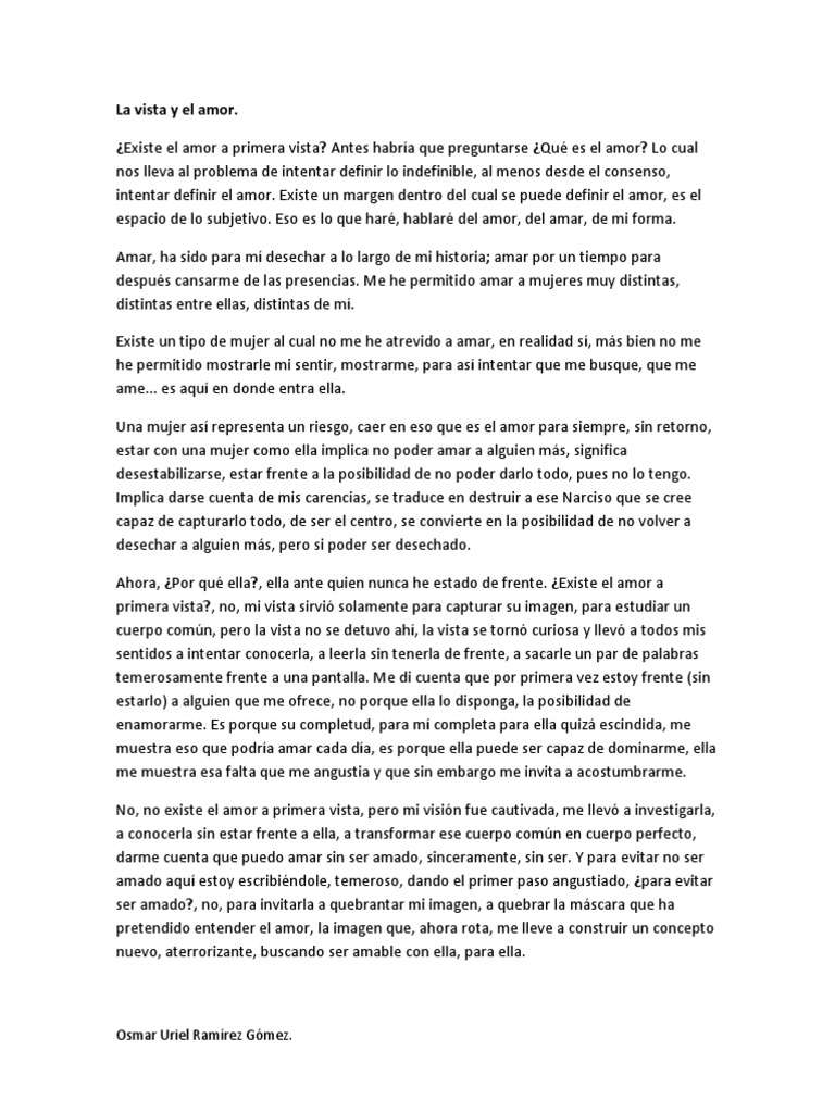 Reflexiones sobre el amor a primera vista | PDF | Amor