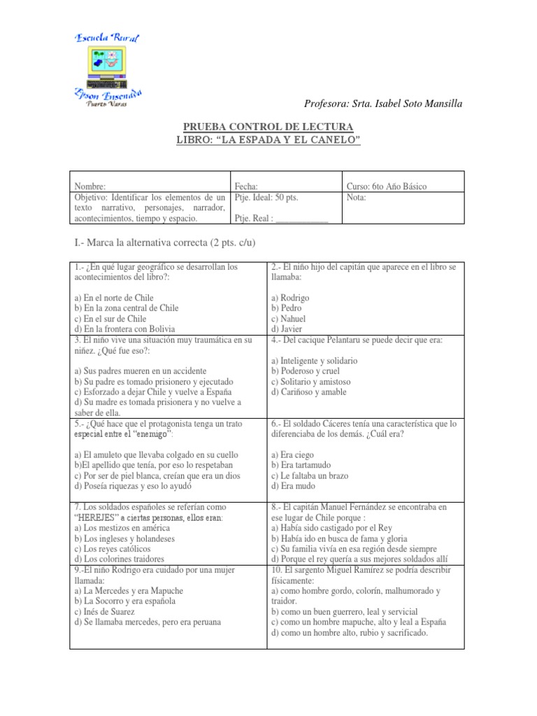 Prueba La Espada y El Canelo | PDF