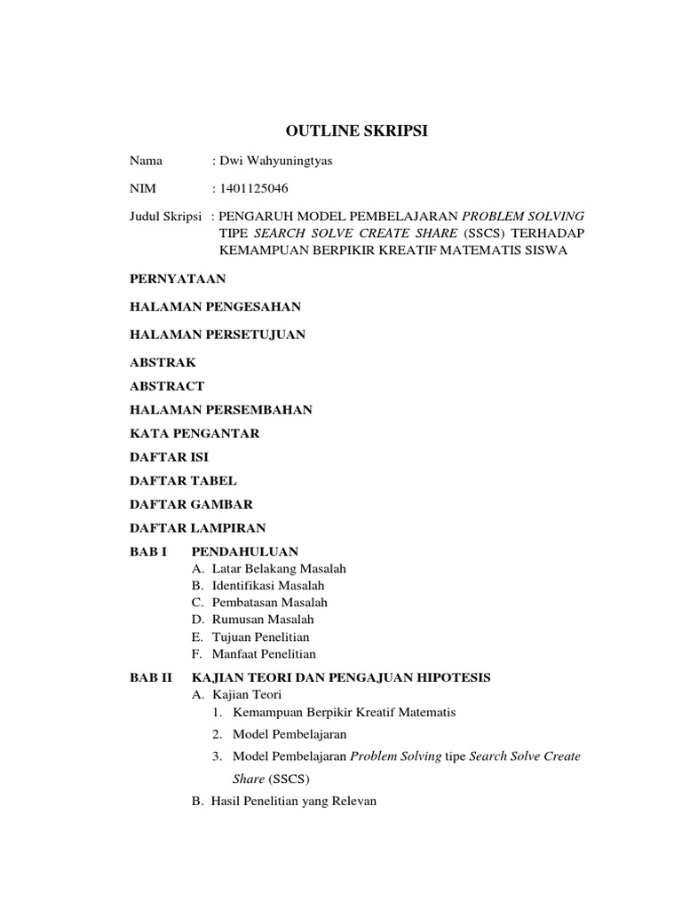 Outline Skripsi Fix | PDF