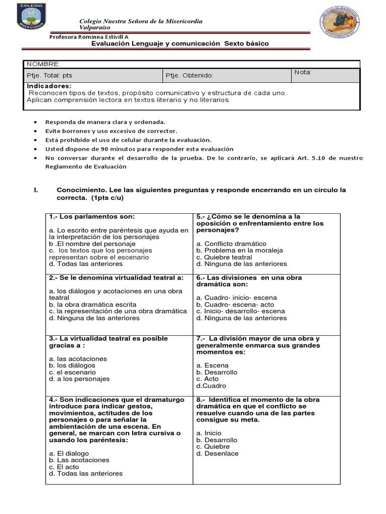 Prueba Obra Teatral | PDF