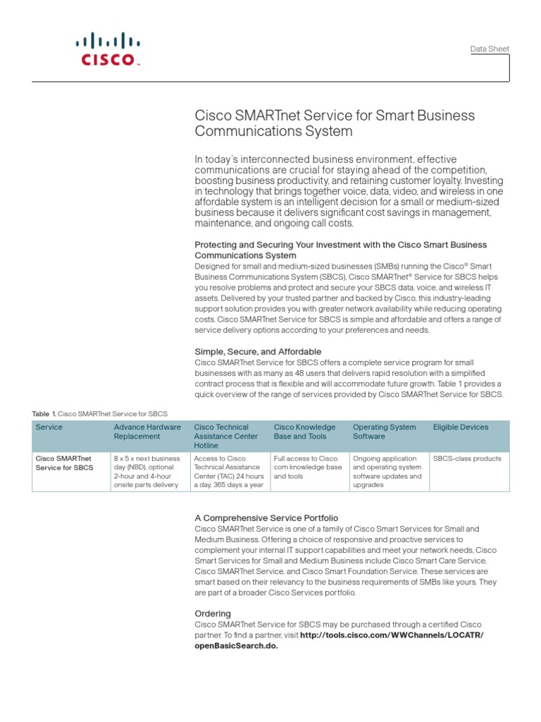 SMARTnet Services | PDF | Cisco Systems | Cisco Certifications