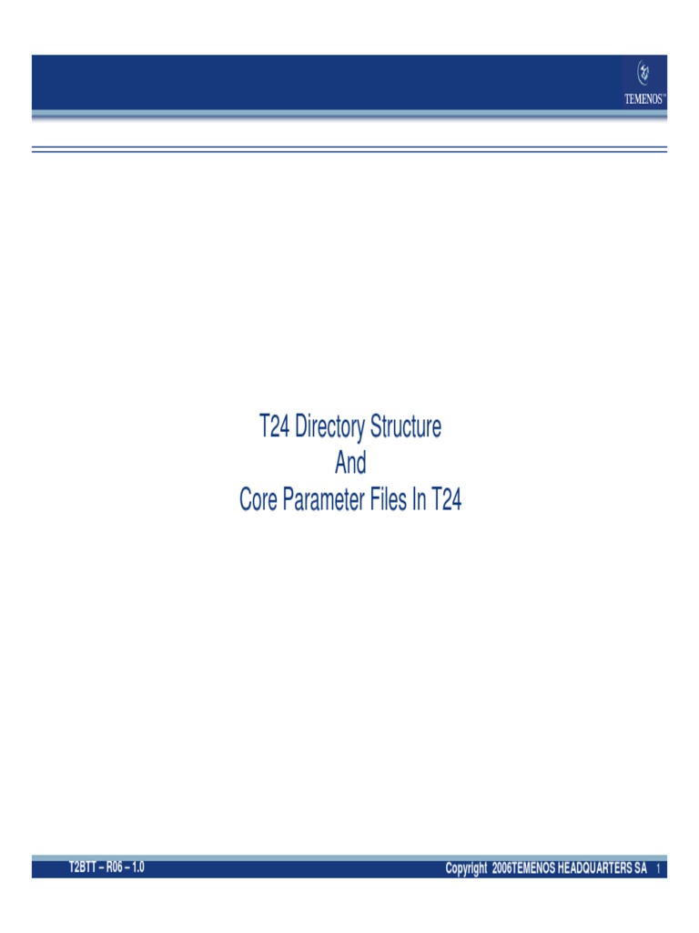 T24 Directory Structure and Important Parameter Files PDF | PDF | Computer File | System Software
