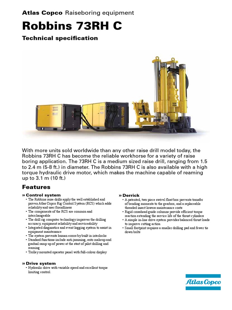 Technical Specification Robbins 73RH C - Miguel Cruzado | PDF | Drill ...