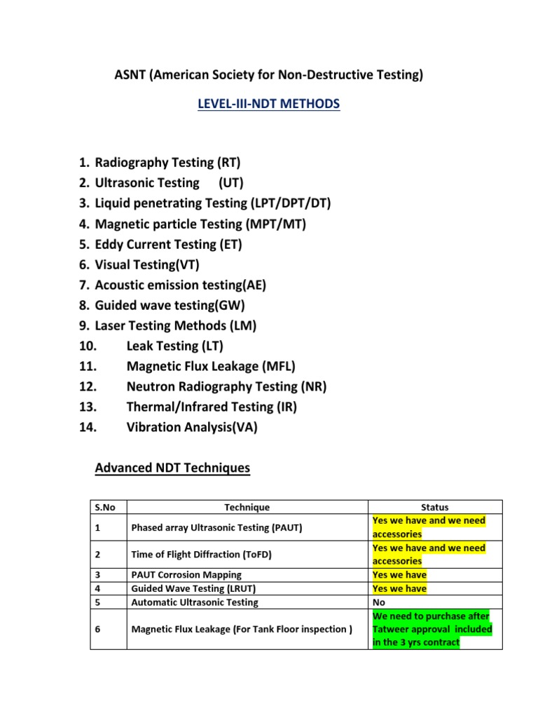 NDT Methods | Download Free PDF | Nondestructive Testing | Physical ...