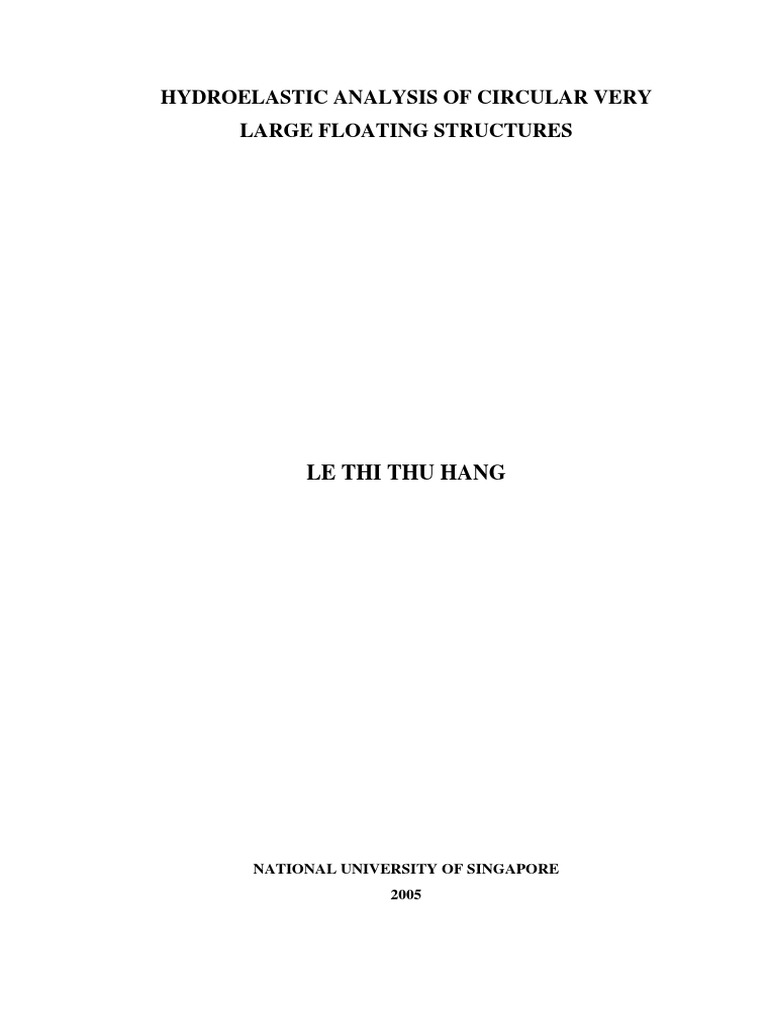 Hydroelastic Analysis of Circular Very Large Floating Structures | PDF | Finite Element Method ...