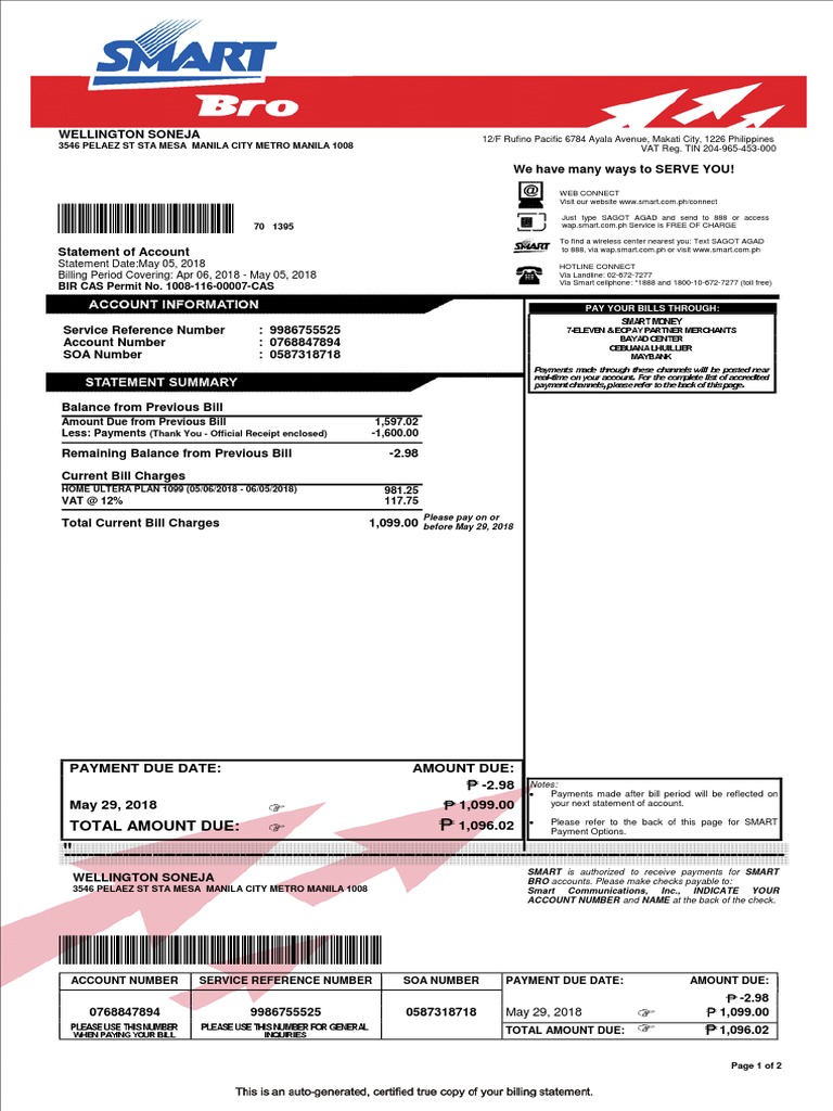 Billing Statement | Makati | Telecommunications