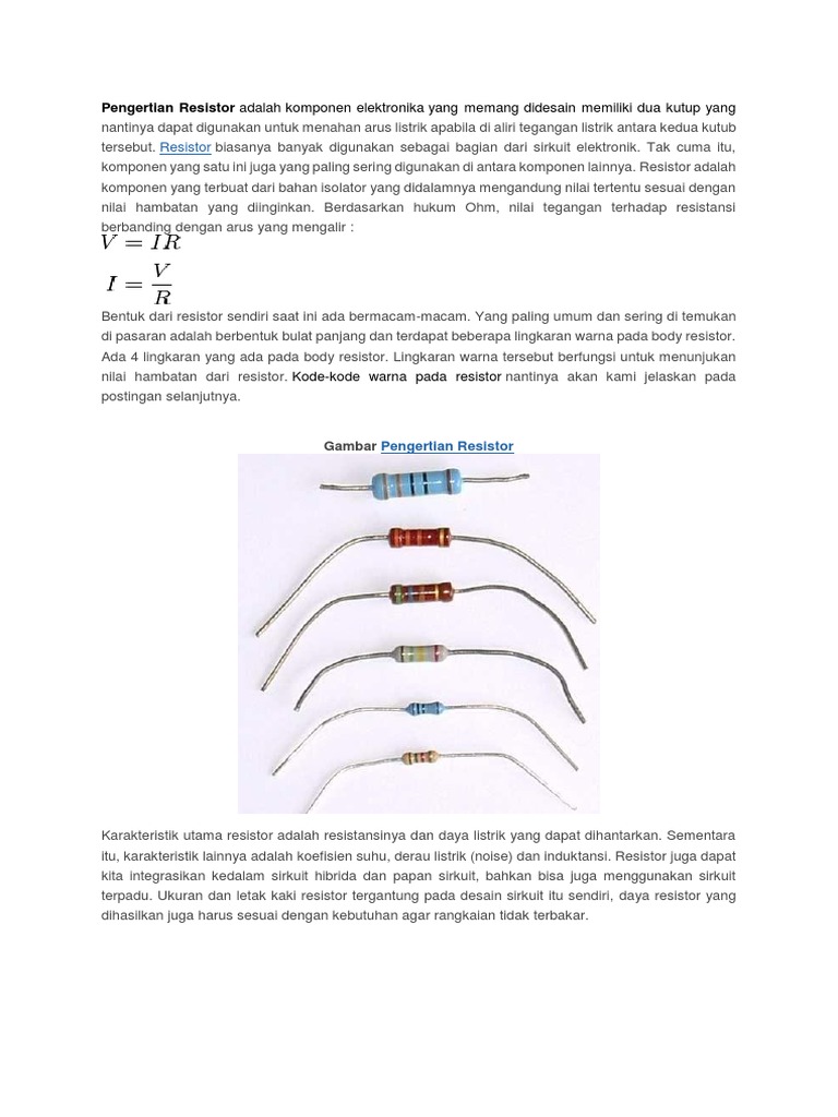Pengertian Resistor | PDF