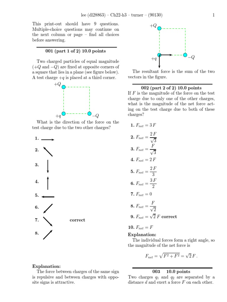 Ch22 h3 Solutions PDF | PDF | Electric Charge | Theoretical Physics