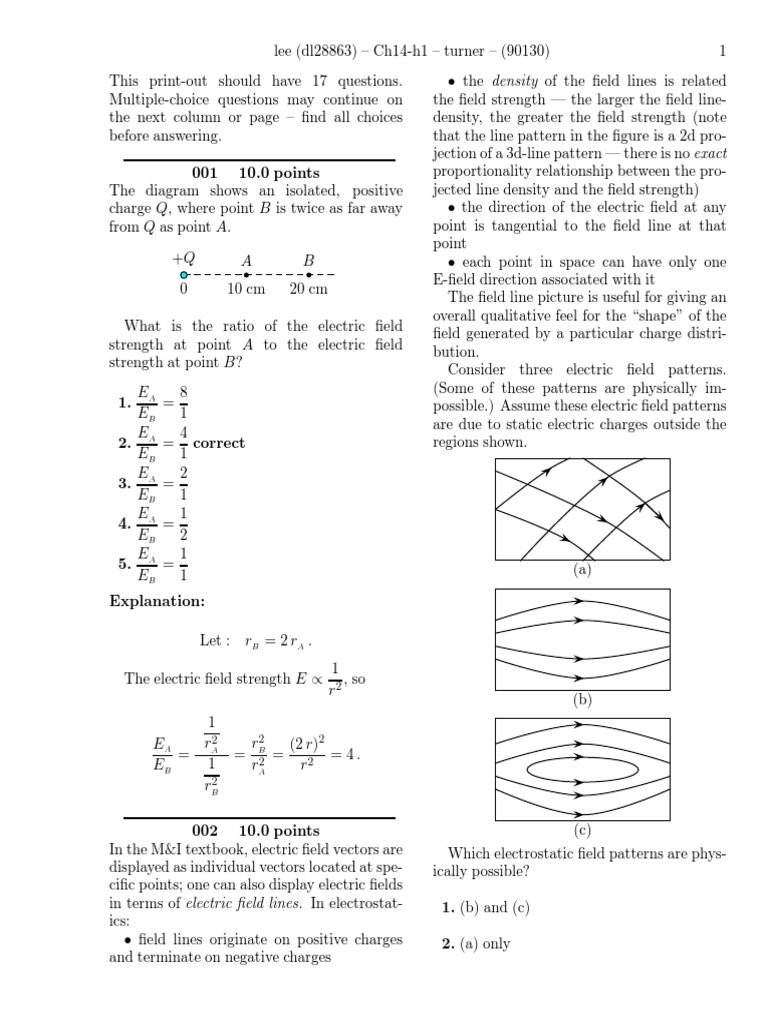Ch22 h1 Solutions | PDF | Electric Charge | Electric Field