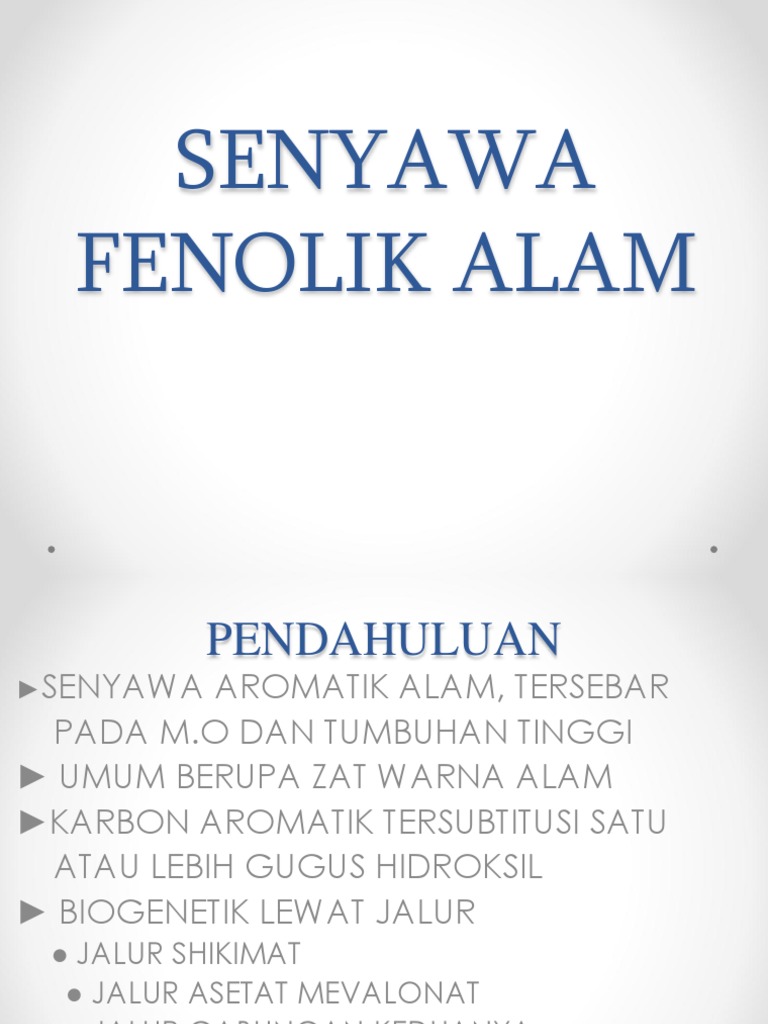 Klasifikasi Senyawa Fenolik Alam | PDF