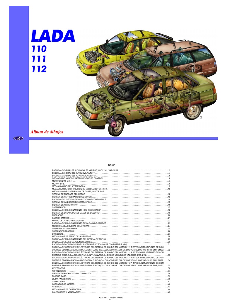 Diagramas y esquemas de los sistemas y componentes del automóvil LADA ...