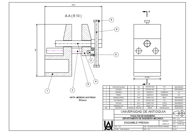 Plano Ensamble Prensa-Corregido | PDF