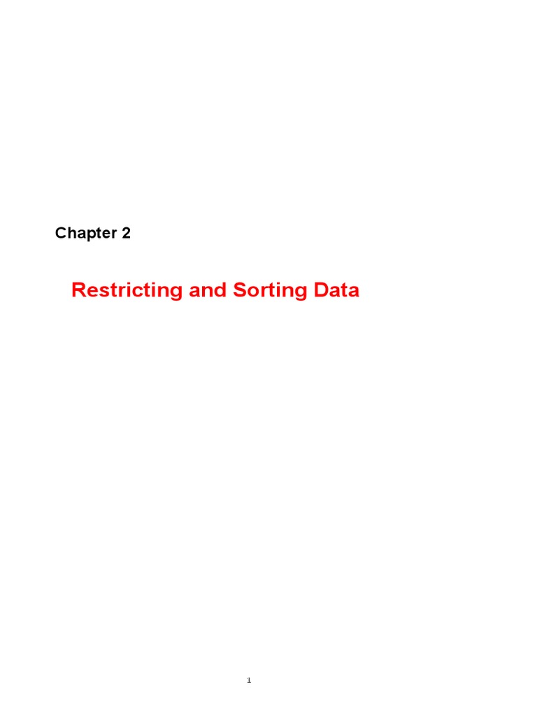 Restrict Sort | PDF | Computer Data | Software Engineering Restrict Sort | PDF | Computer Data | Software Engineering