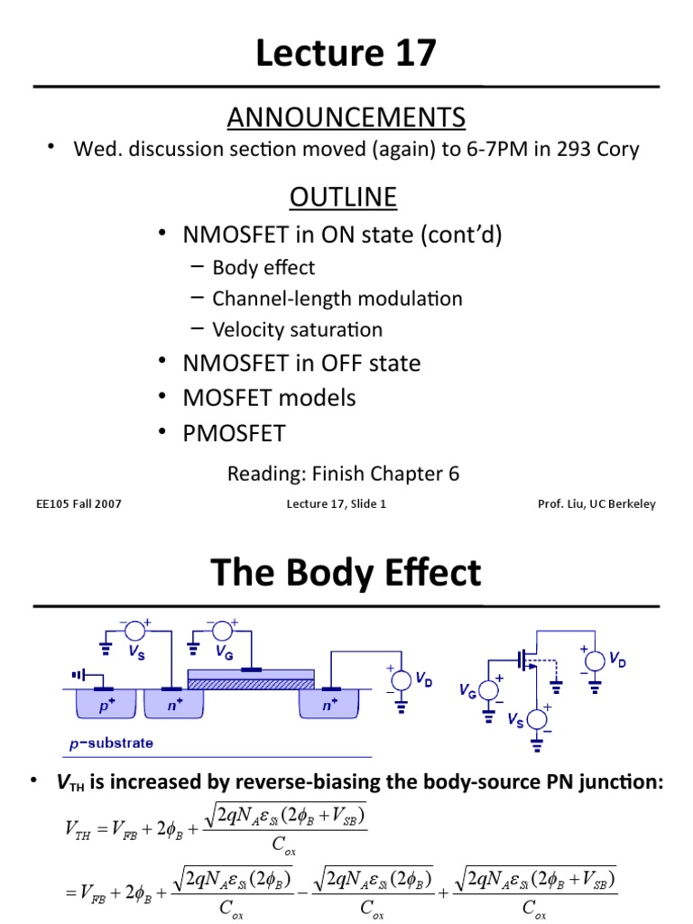 NMOSFET and PMOSFET Concepts Explained | PDF | Mosfet | Field Effect ...