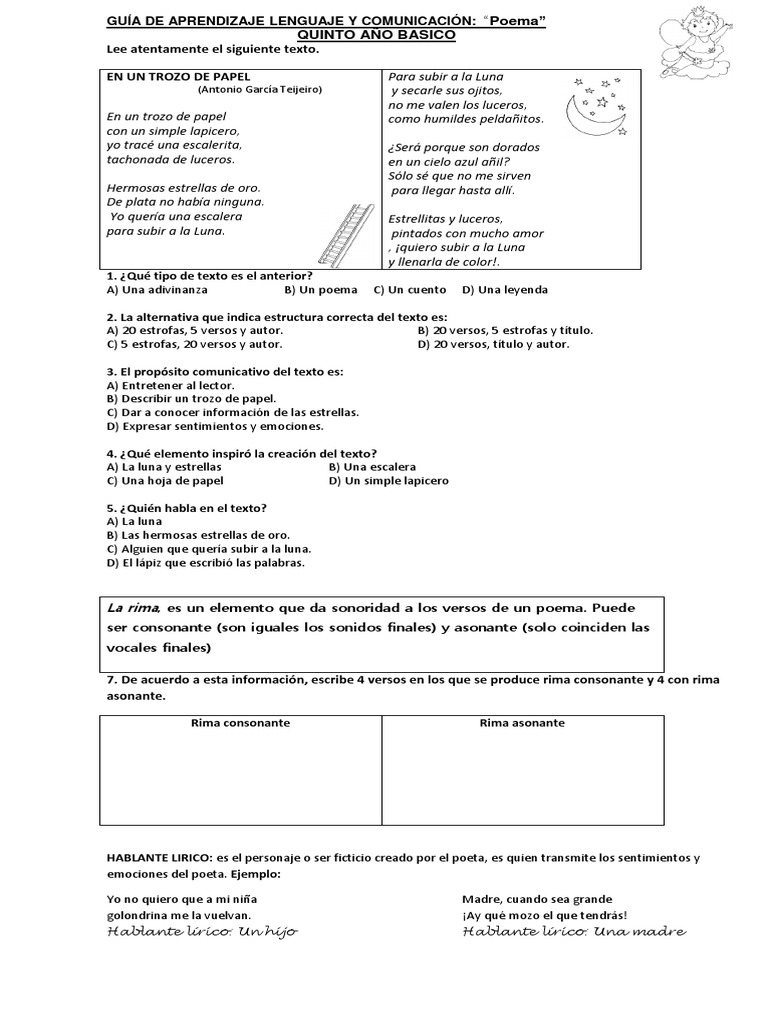 Guia Poesia 5º | PDF | Rima | Poesía