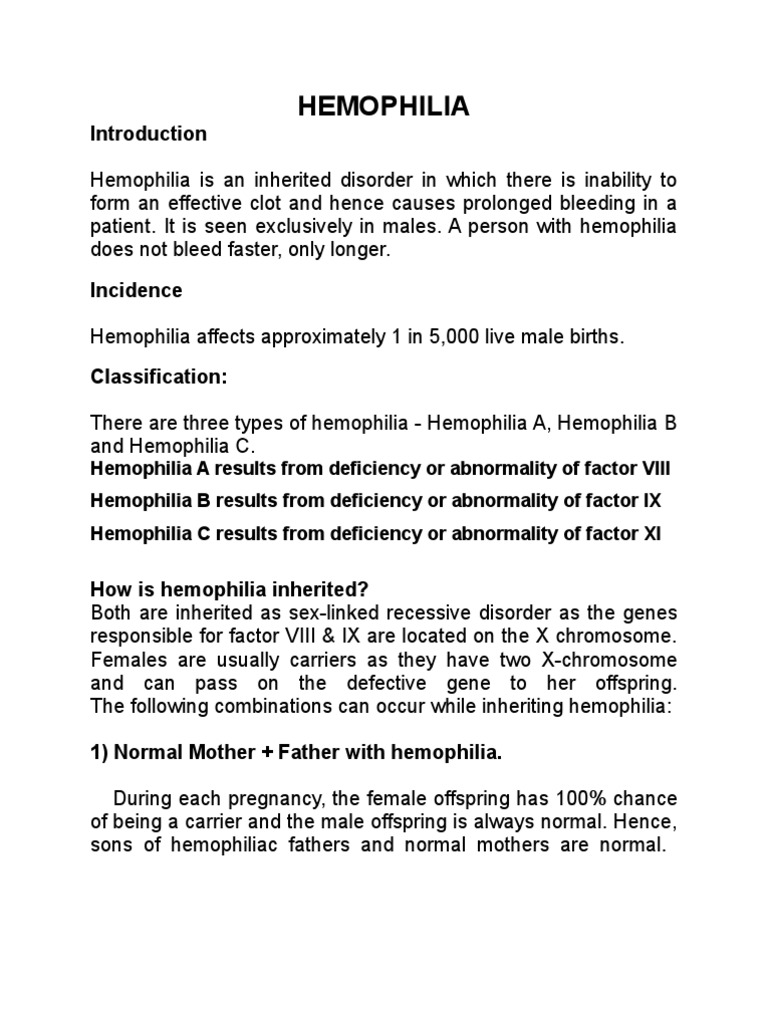 Care of Hemophilia | PDF | Haemophilia | Coagulation