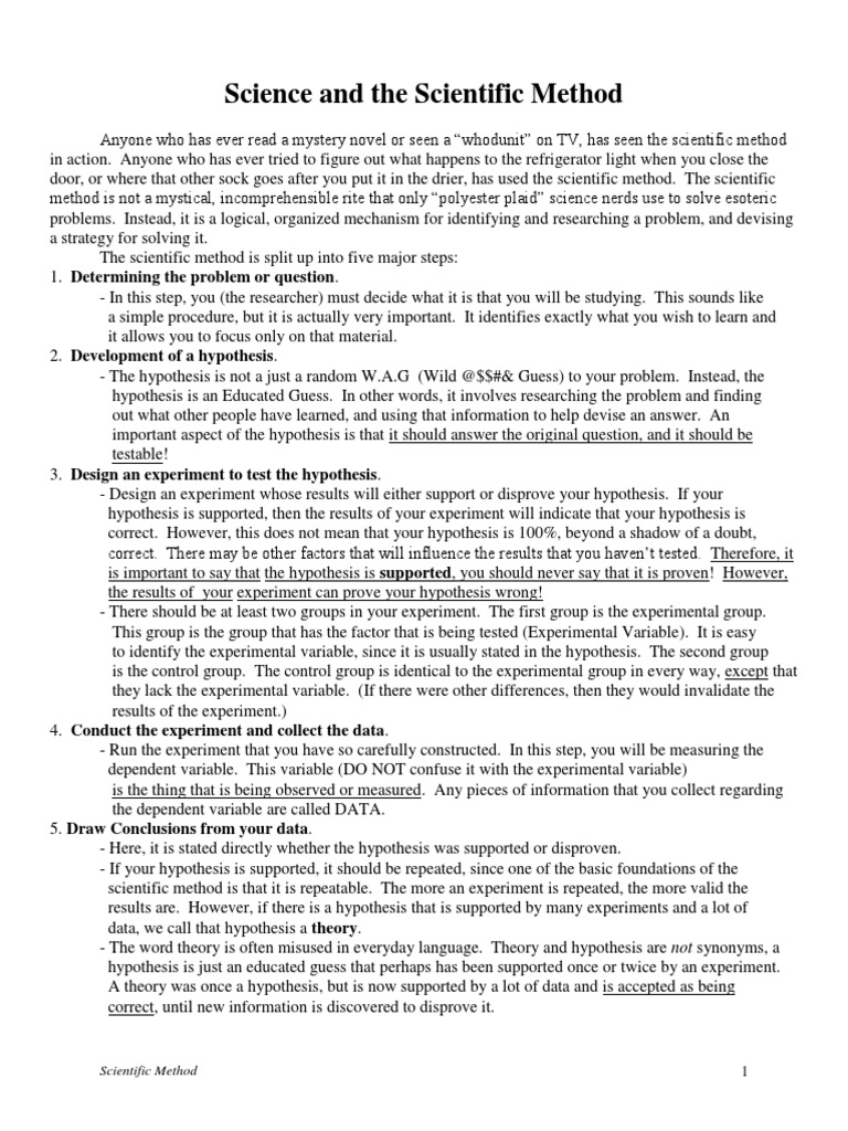 Bio Scientific Method | Experiment | Scientific Control