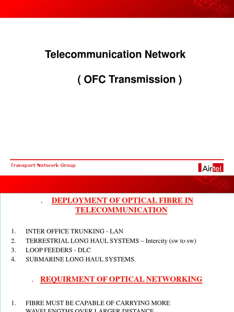 Telecommunication Network (OFC Transmission) | PDF | Dispersion (Optics ...