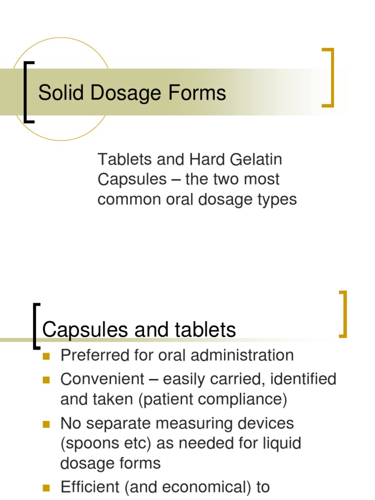 Solid Dosage Forms-Tabs and Caps Mar 23 20101 | PDF | Tablet (Pharmacy ...