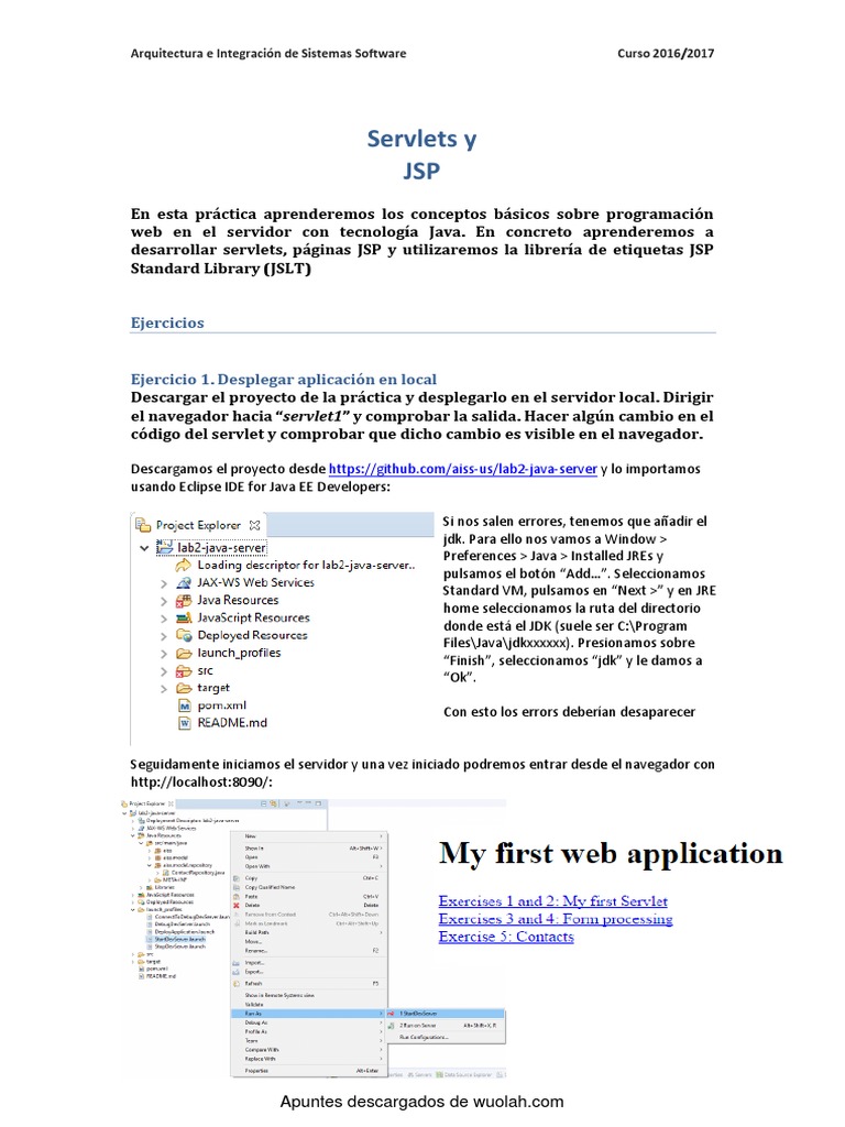 Wuolah Free Práctica 2 Resuelta | PDF | Páginas del servidor Java | Java (lenguaje de programación)