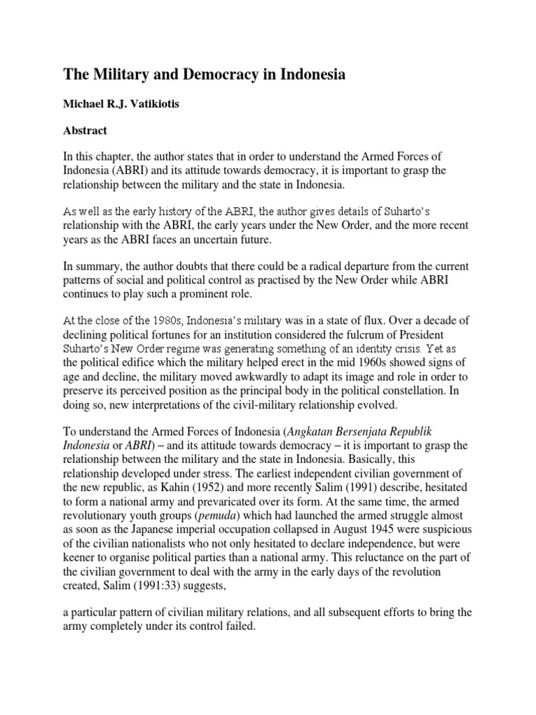 8.1 Military Democracy in Indonesia | PDF | Indonesia | Government