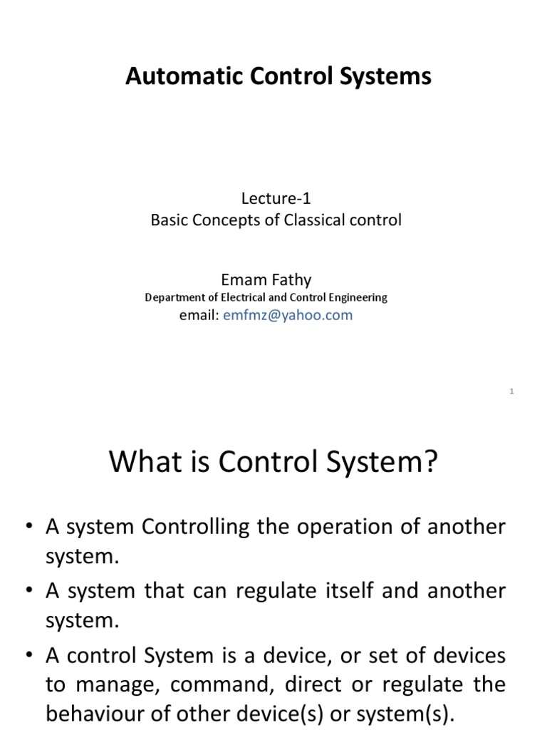 Automatic Control Systems | PDF | Control Theory | Control System