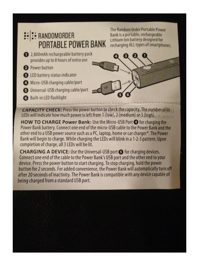 Randomorder Power Bank Instructions | PDF