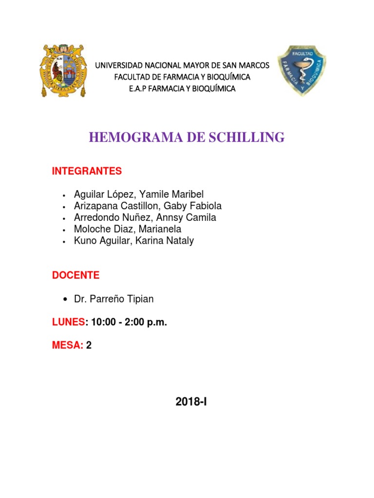 Hemograma de Schilling y su Interpretación | PDF | Tinción ...