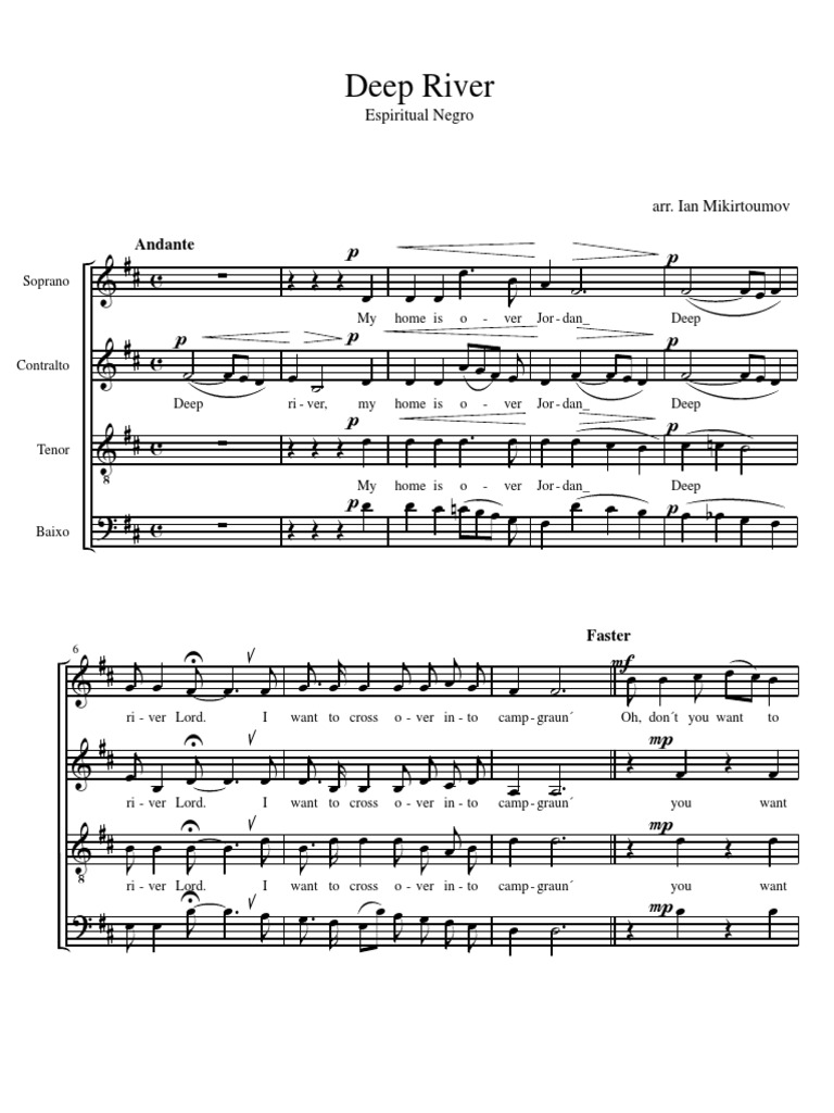 Deep River SATB PDF | PDF | Vocal Music | Elements Of Music