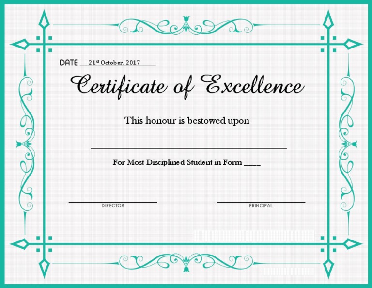 This Honour Is Bestowed Upon: For Most Disciplined Student in Form | PDF