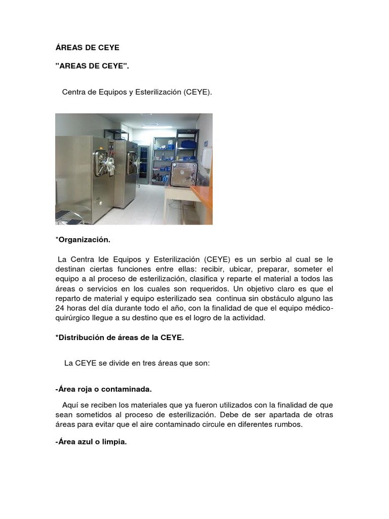 Estructura y Funciones de CEYE | PDF | Esterilización (Microbiología ...