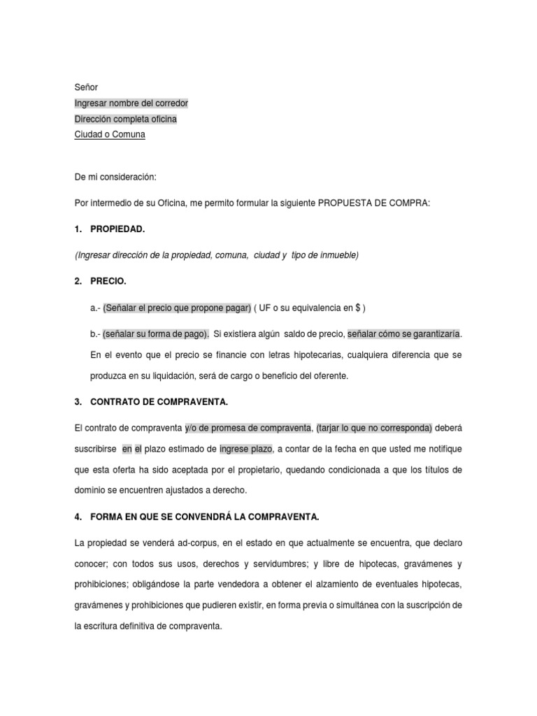 Propuesta de Compra | PDF | Propiedad | Justicia
