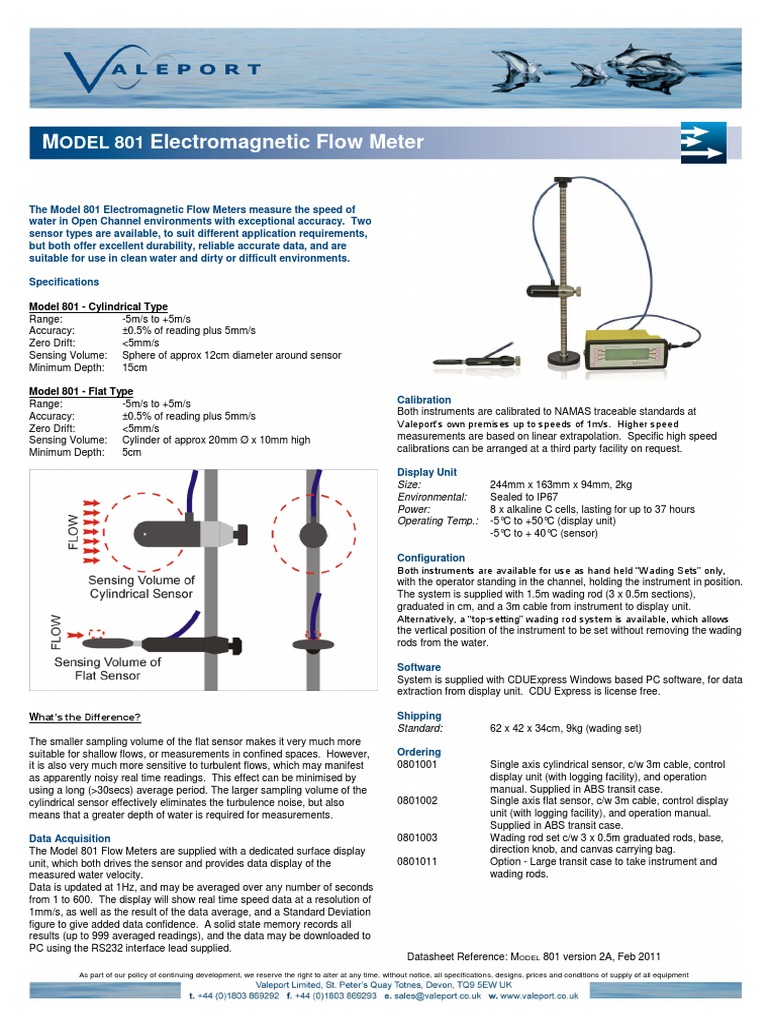 Model 801 Electromagnetic Flow Meter | PDF | Flow Measurement | Sensor