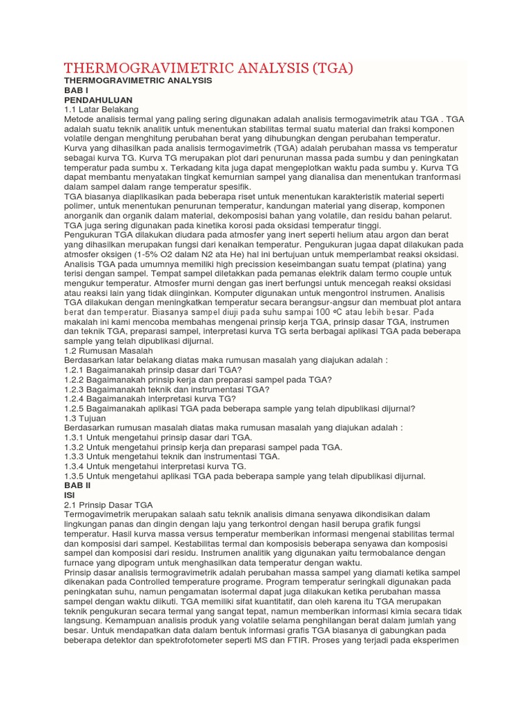 Thermogravimetric Analysis | PDF