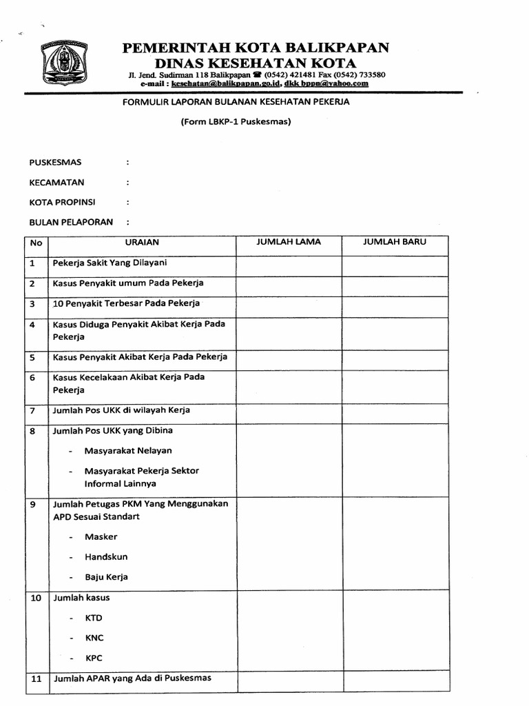 Format Laporan Kesjaor | PDF