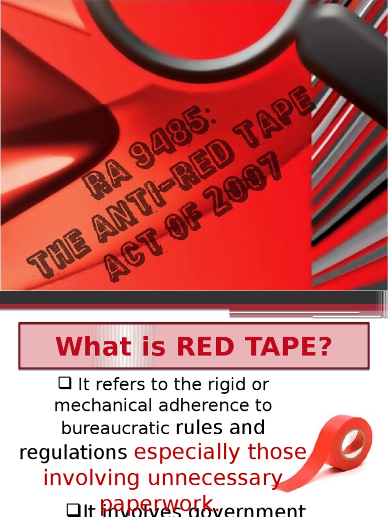 Anti Red Tape ACt PowerPoint Presentation | PDF | Public Law | Virtue